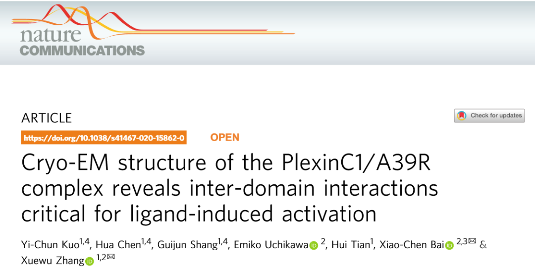 张学武、白晓晨团队联合发表Plexin/配体结构并展示其激活机制 学术资讯 - 科技工作者之家